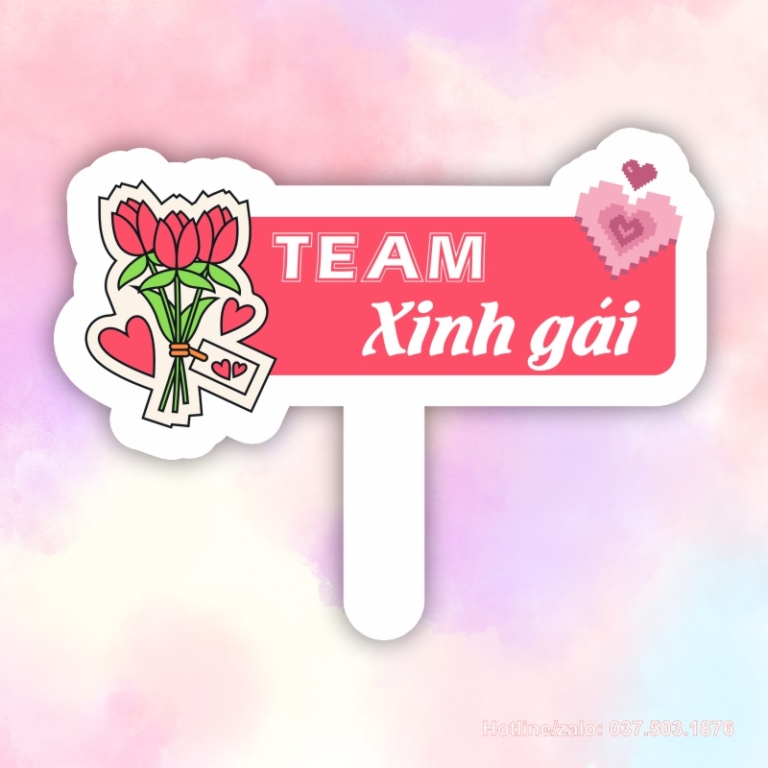 Hashtag team Xinh Gái / Gái Xinh (có nhiều mẫu) - Hashtag Cầm Tay