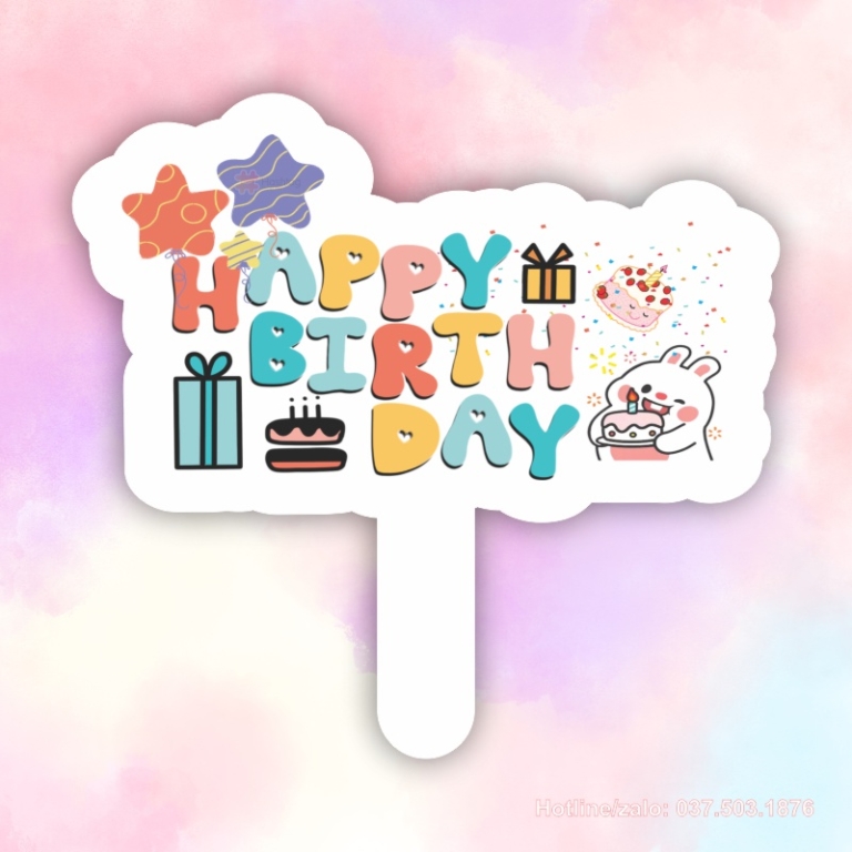 Hashtag Happy Birthday (có nhiều mẫu) - Hashtag Cầm Tay