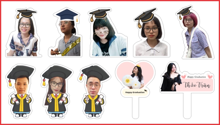 Mẫu hashtag cầm tay kỷ yếu, tốt nghiệp vui nhộn, động viên