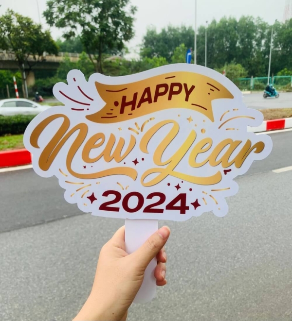 Hashtag Happy New Year (có nhiều mẫu) - Hashtag Cầm Tay