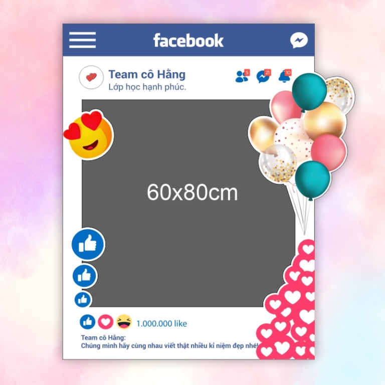 Khung chụp hình Facebook: Team cô Hằng - Lớp học hạnh phúc - Hashtag ...