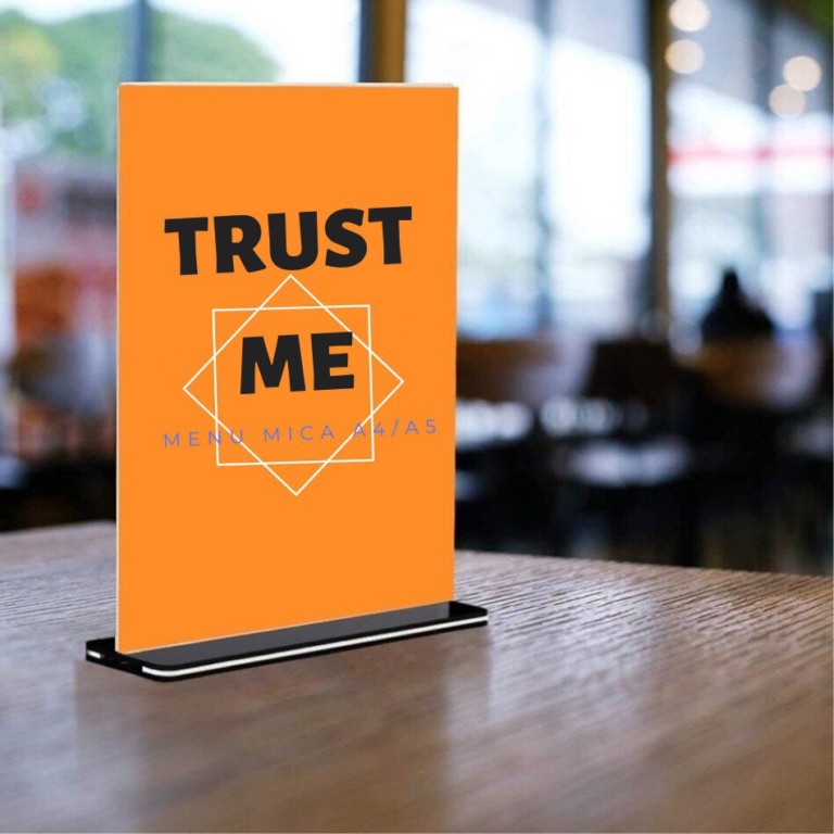 Standee để bàn (Menu Mica) kích thước A4, A5, A6 bền đẹp